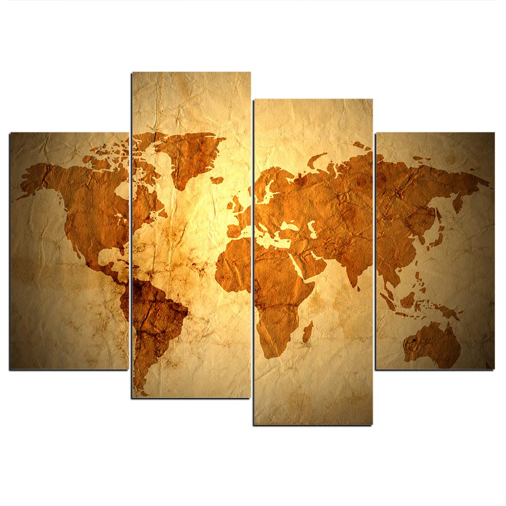 Quadro Mapa do mundo texturizado • Tabloide PT